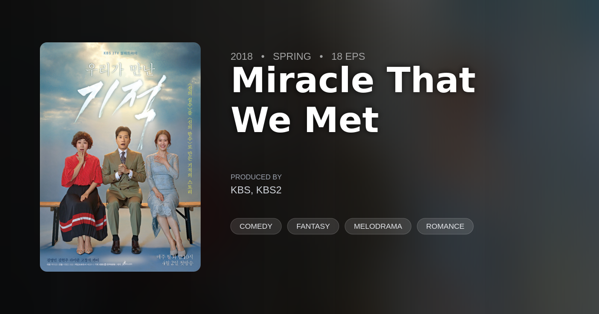 Miracle That We Met - DramaList