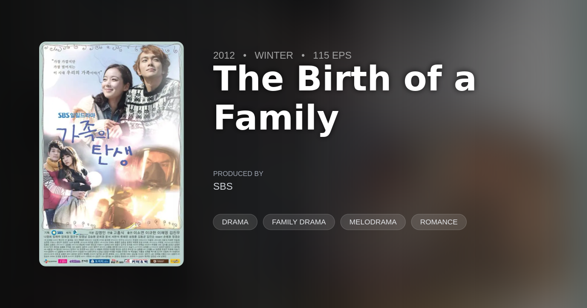 The Birth of a Family - DramaList